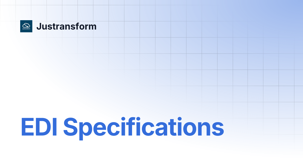 EDI Specifications | Justransform